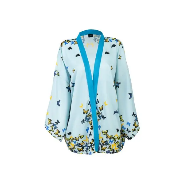 Saachi Graphic Garden Kimono - Blue