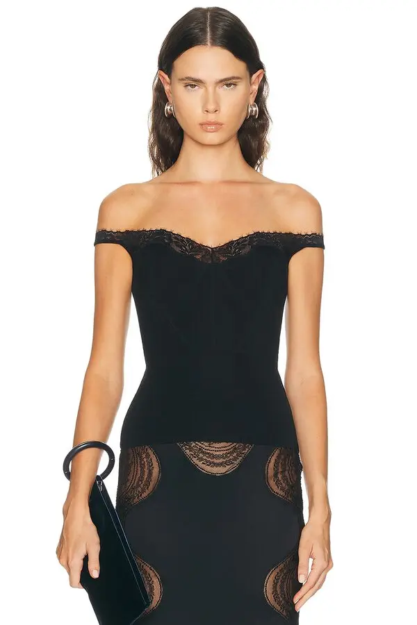SELF-PORTRAIT Knitted Lace Top