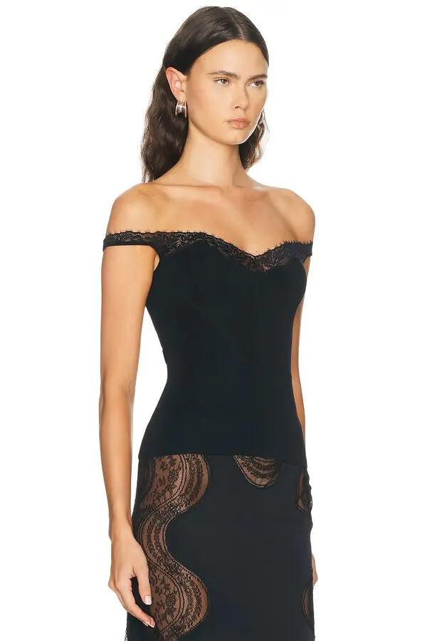 SELF-PORTRAIT Knitted Lace Top