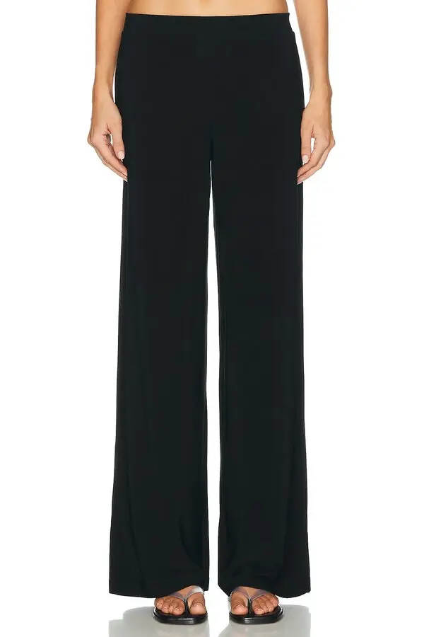 Norma Kamali Flat Front Wide Pant
