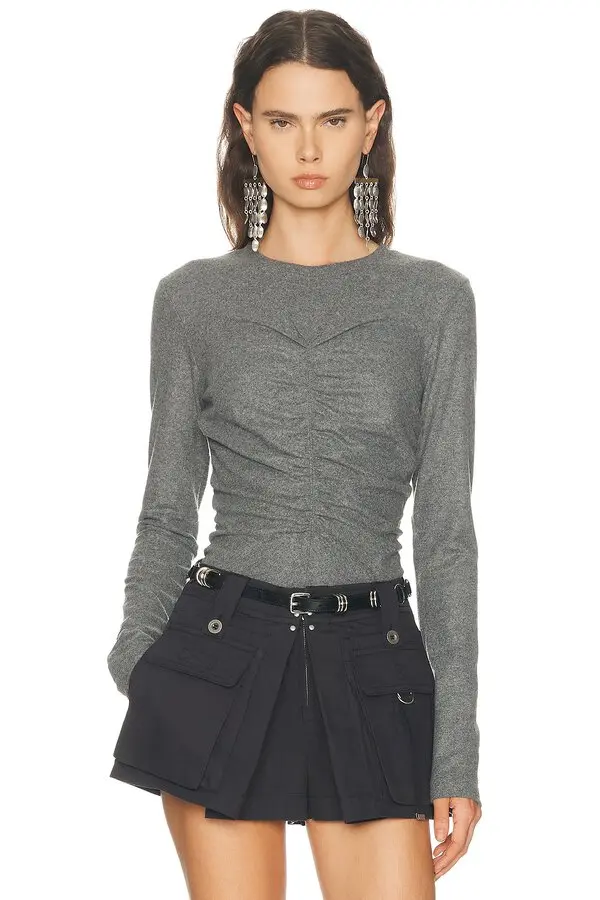 Isabel Marant Étoile Delesa Ruched Knit Top - Grey
