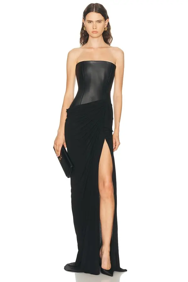 Alex Perry Strapless Longline Asymmetric Gown