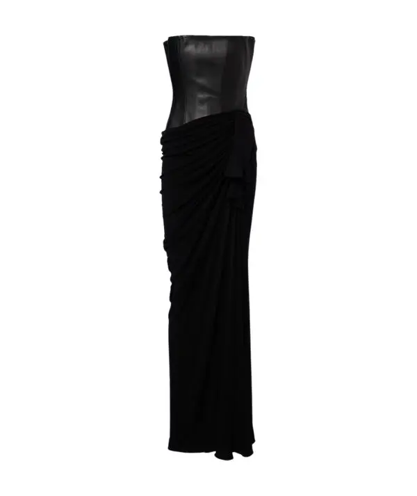 Alex Perry Strapless Longline Asymmetric Gown - Black