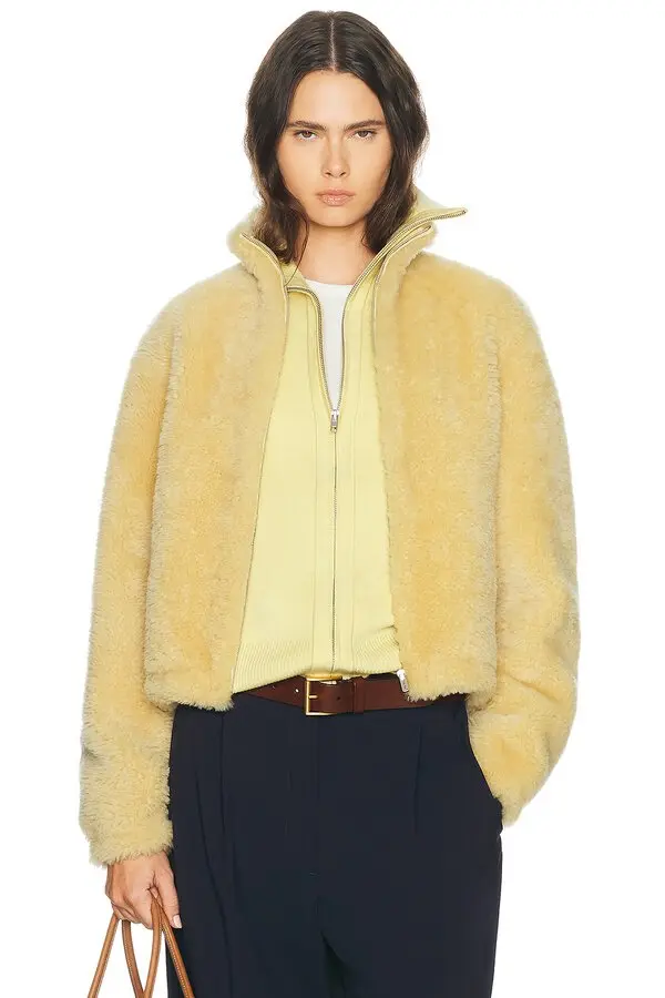 Miu Miu Shearling Zip-up Jacket