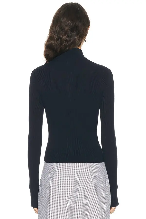 Miu Miu Ribbed Cotton Zip-up Top