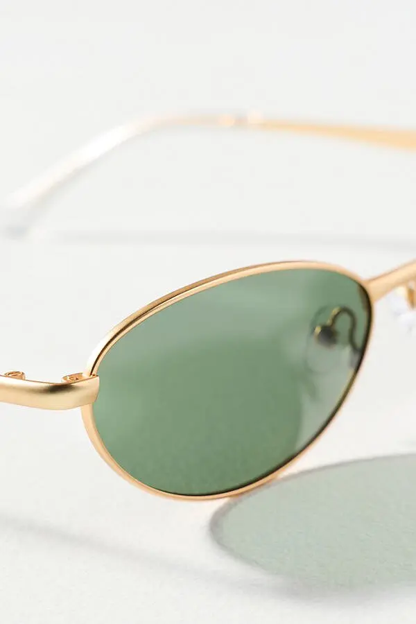 ELEVENTH HOUR Oval Metal Frame Sunglasses - Green
