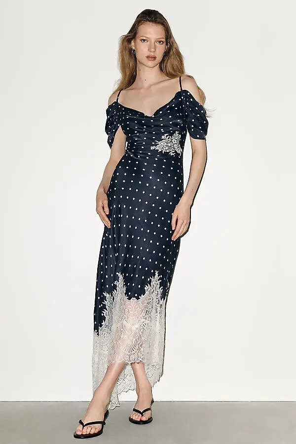 BL-NK Regina Midi Slip Dress - Navy
