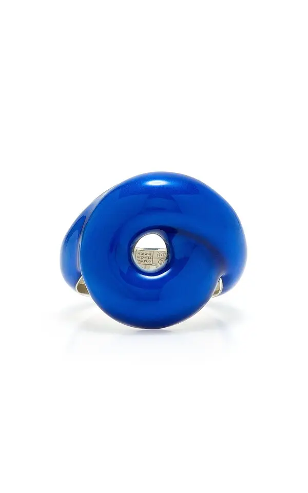 Bea Bongiasca Tarallo Sterling Silver Enamel Ring - Blue