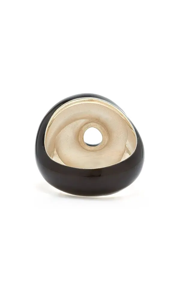 Bea Bongiasca Tarallo Sterling Silver Enamel Ring - Brown