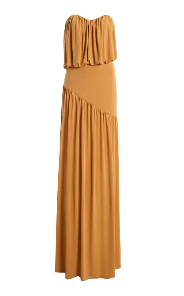 THIRD FORM Strapless Gathered Crepe Maxi Dress