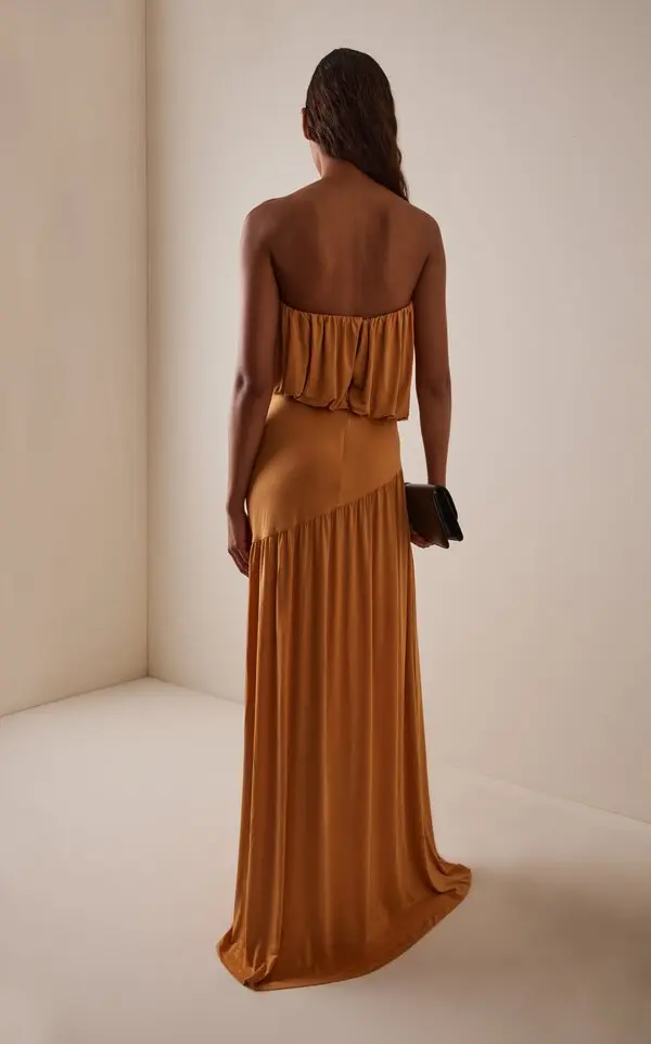 THIRD FORM Strapless Gathered Crepe Maxi Dress