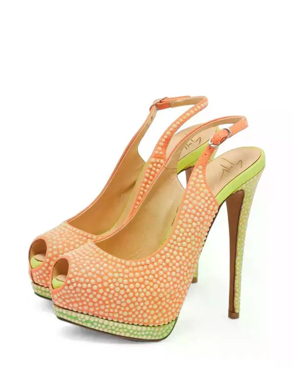 GIUSEPPE ZANOTTI Crystal-embellished Peep-toe Pumps