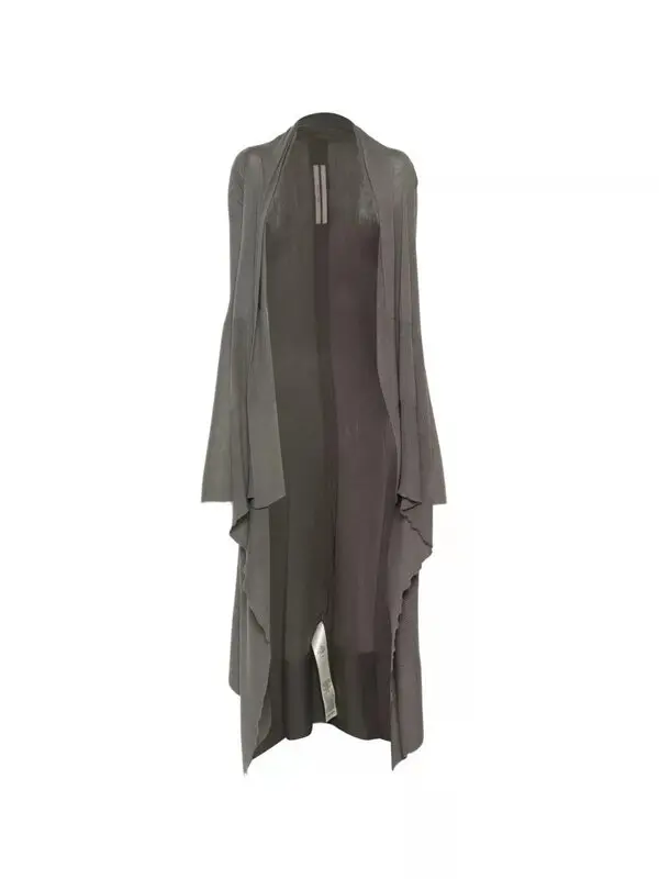 Rick Owens Ribbed Asymmetric Coat - Grey