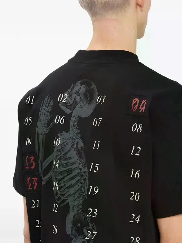 44 LABEL GROUP Lotto Skeleton-print Logo-patch T-shirt