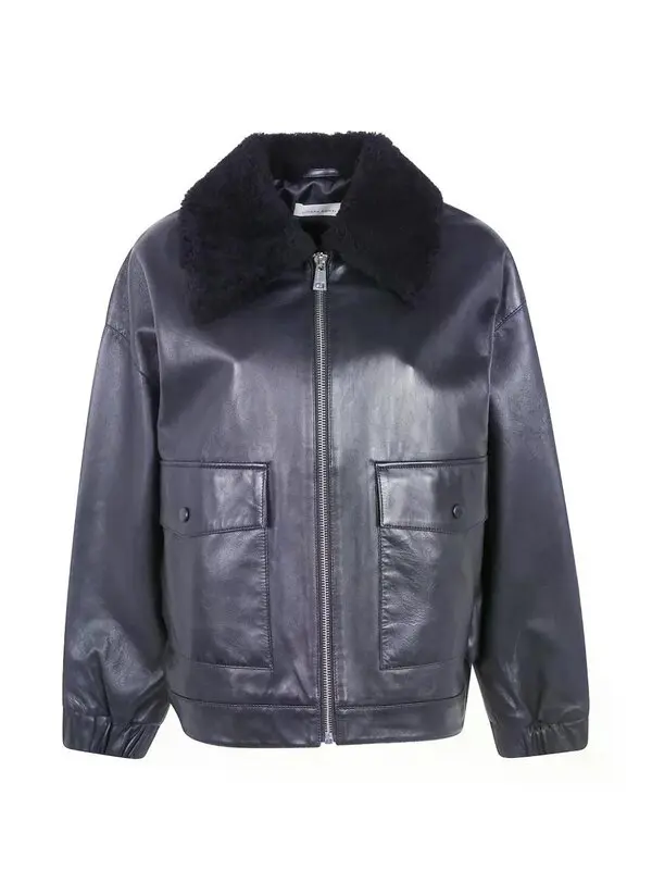 Liviana Conti Shearling-collar Leather Jacket