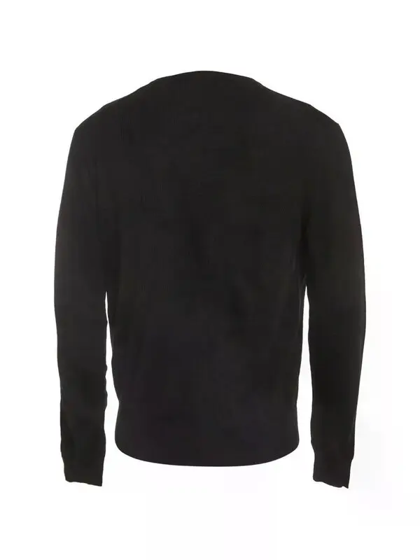 Polo Ralph Lauren V-neck Logo Embroidered Sweater - Black
