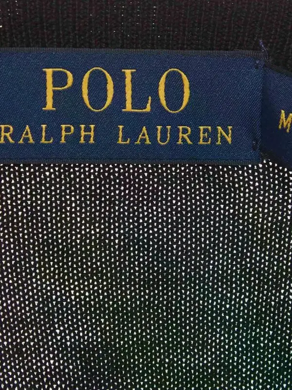 Polo Ralph Lauren V-neck Logo Embroidered Sweater - Black