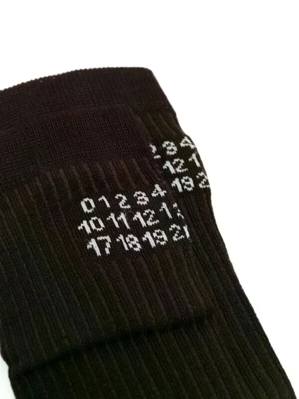 MAISON MARGIELA Logo-print Ribbed Socks