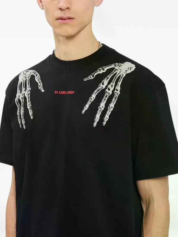44 LABEL GROUP Time Skeleton-print Logo-print T-shirt