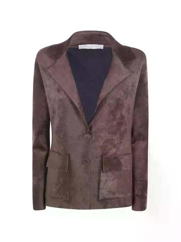 D.exterior Suede-effect Button-up Jacket