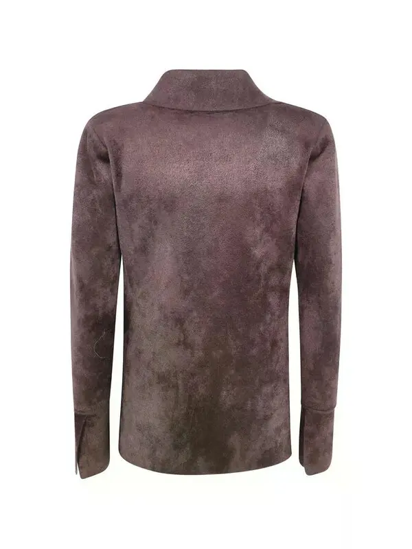 D.exterior Suede-effect Button-up Jacket