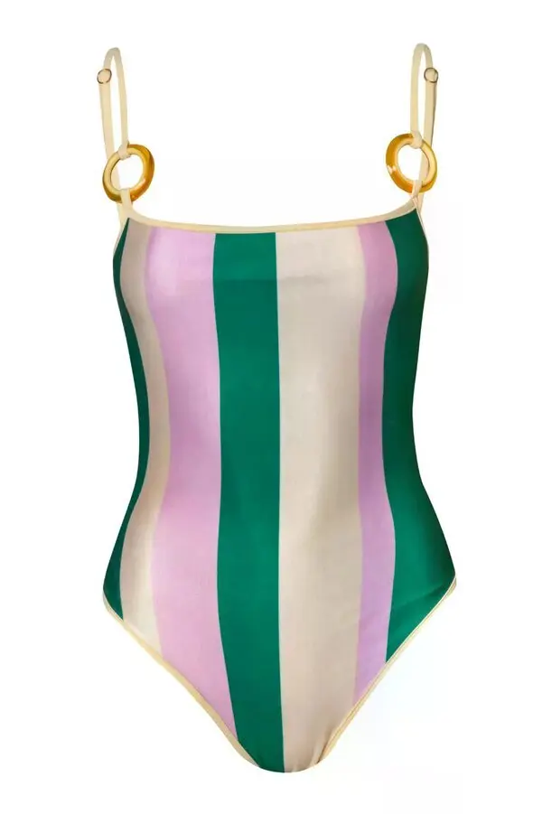 BAOBAB Assia Ring-detail Striped Swimsuit