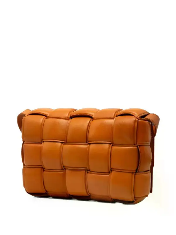 Bottega Veneta Nappa Intrecciato Padded Cassette Crossbody Bag - Orange