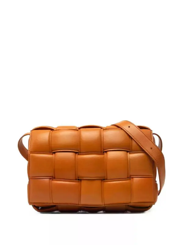 Bottega Veneta Nappa Intrecciato Padded Cassette Cross Body Bag - Orange