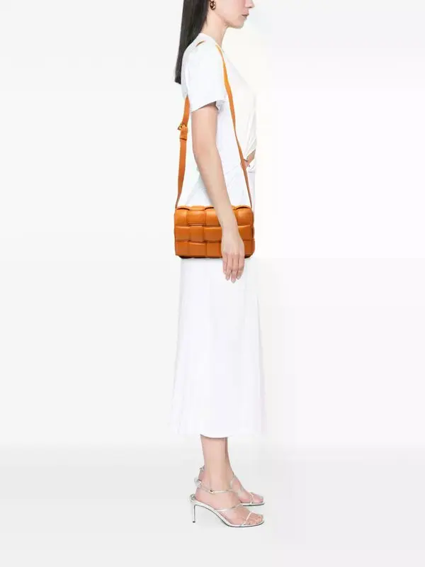 Bottega Veneta Nappa Intrecciato Padded Cassette Cross Body Bag - Orange