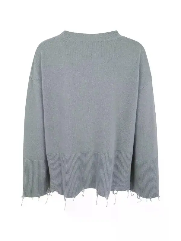 Laboratorio Capri Distressed-effect Ribbed-trim Sweater - Green