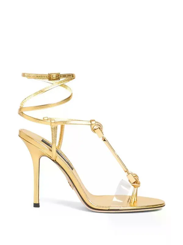 Dsquared2 Metallic Leather Strappy High Heel Sandals