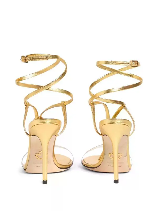 Dsquared2 Metallic Leather Strappy High Heel Sandals