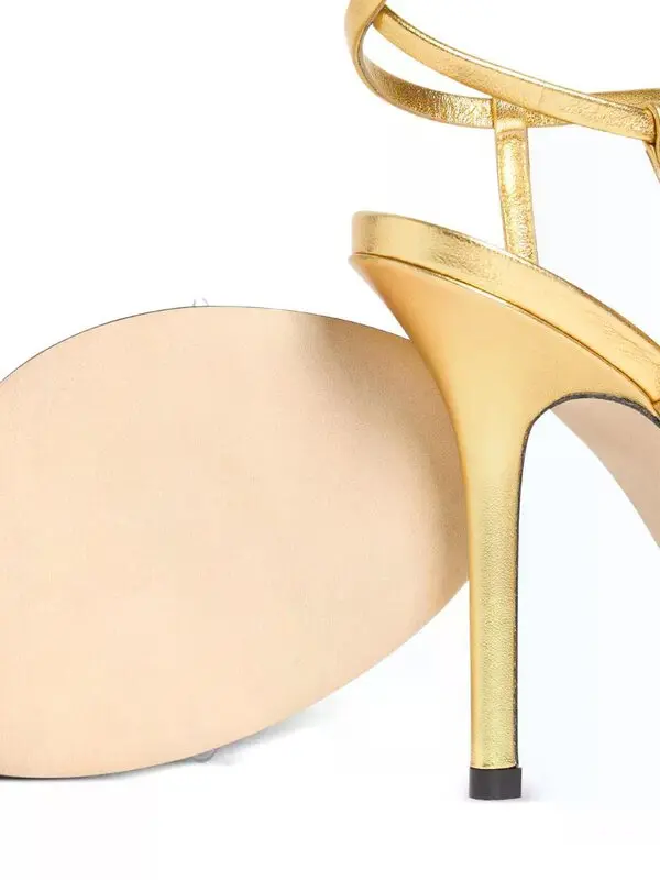 Dsquared2 Metallic Leather Strappy High Heel Sandals