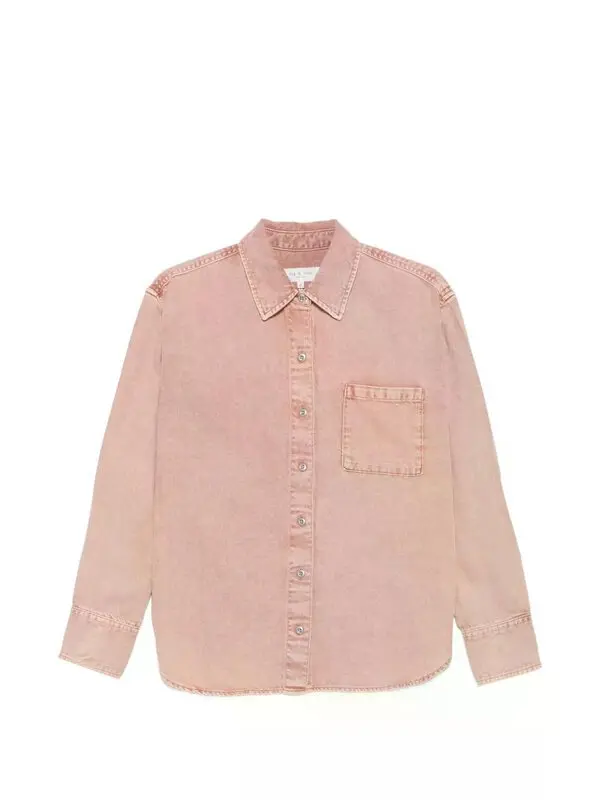 Rag & Bone Chest Pocket Denim Shirt - Pink