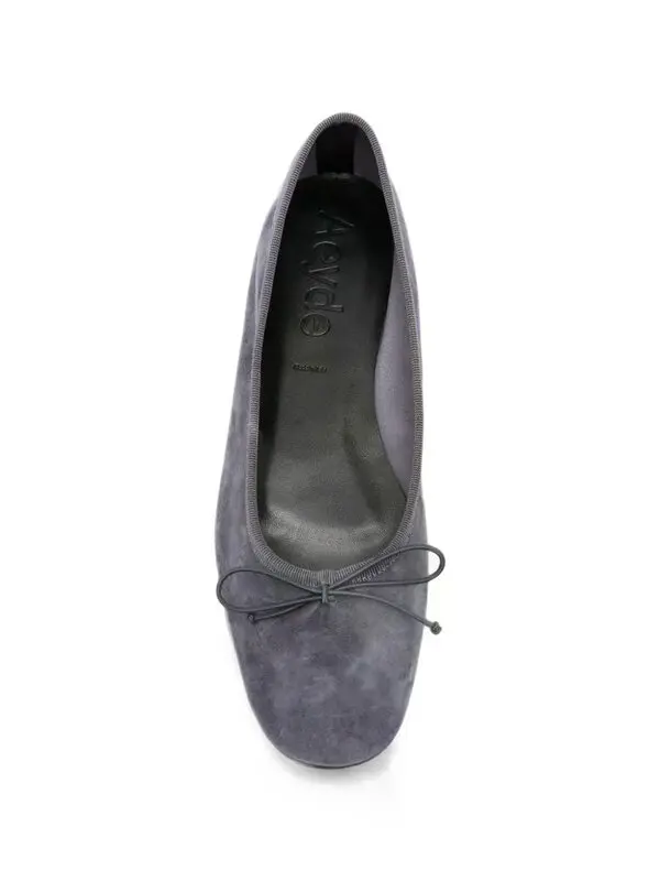 AeydĒ Tiby Bow-detail Suede Ballet Flats