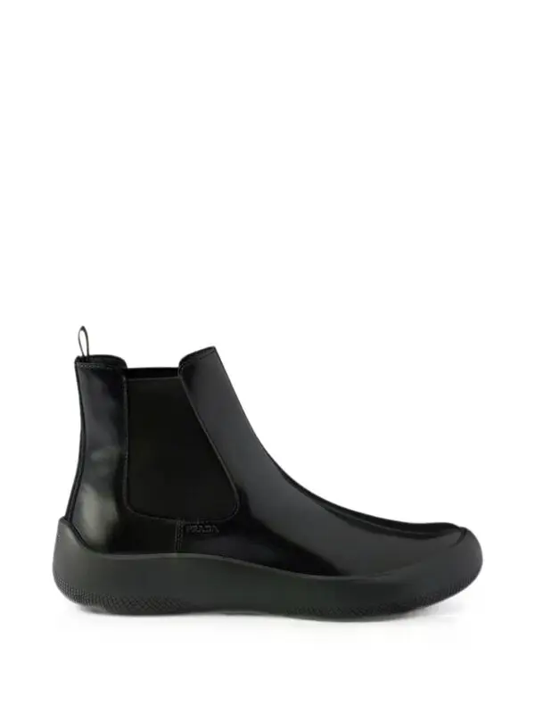 Prada Brushed Leather Chelsea Boots