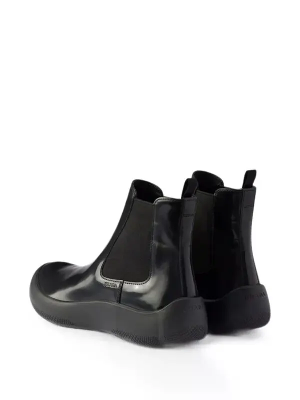 Prada Brushed Leather Chelsea Boots