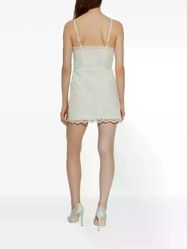LoveShackFancy Peppy Broderie-anglaise Mini Dress - White