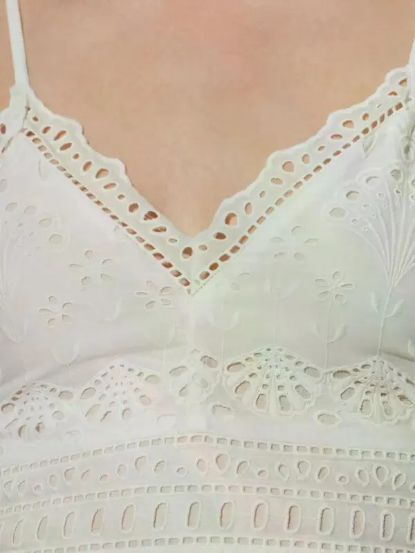 LoveShackFancy Peppy Broderie-anglaise Mini Dress - White