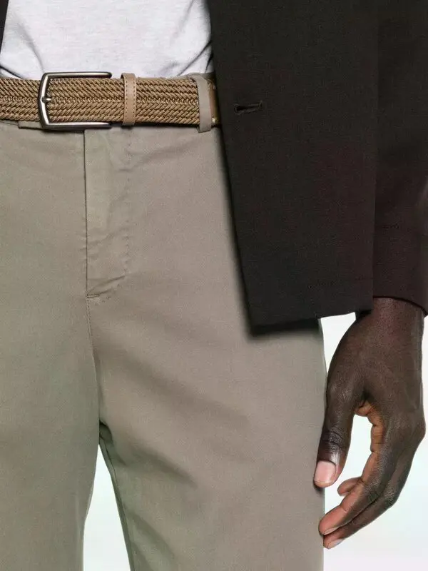 PT TORINO Belted Chino Trousers - Grey