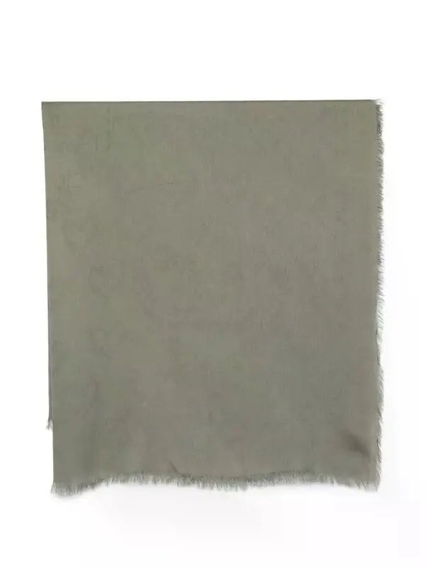 TWINSET Jacquard-logo Frayed Scarf - Grey