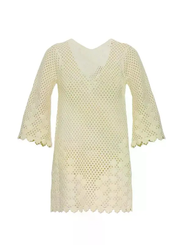 Posse Saskia Crochet-knit Mini Dress - Neutrals