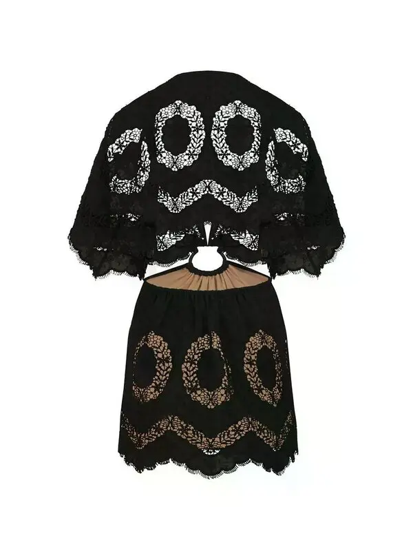 Johanna Ortiz Cotton Eyelet Mini Dress