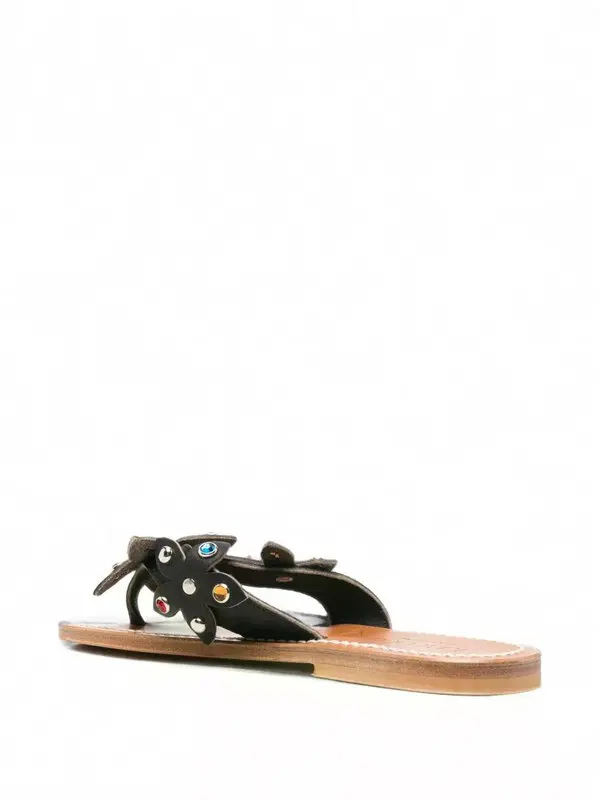K.JACQUES Caravelle Crystal-embellished Floral-appliqué Sandals