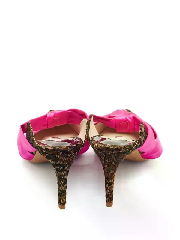SOPHIA WEBSTER Knot-embellished Jacquard Mules - Pink