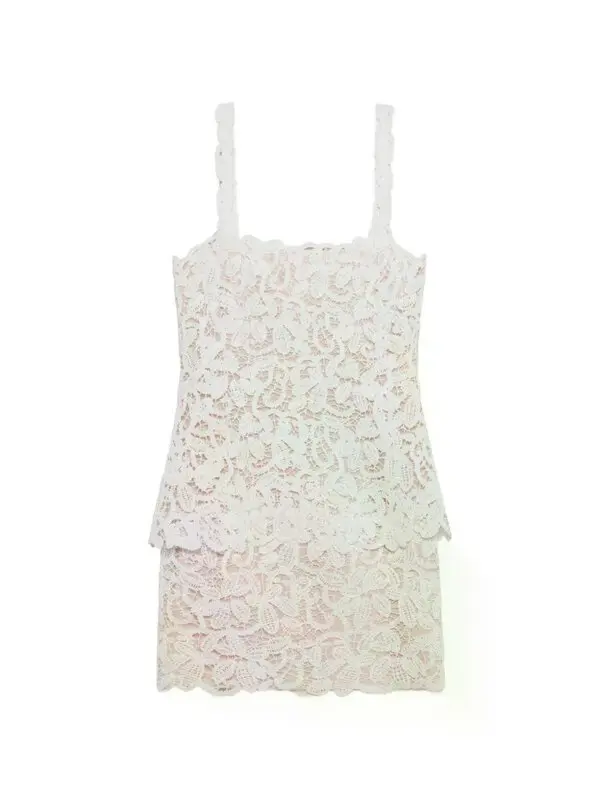 Simkhai Rylin Floral-motif Guipure-lace Mini Dress - White