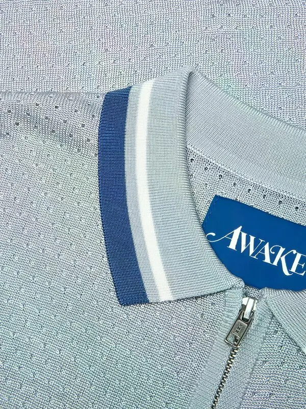 AWAKE NY Mesh Zip-up Polo Shirt