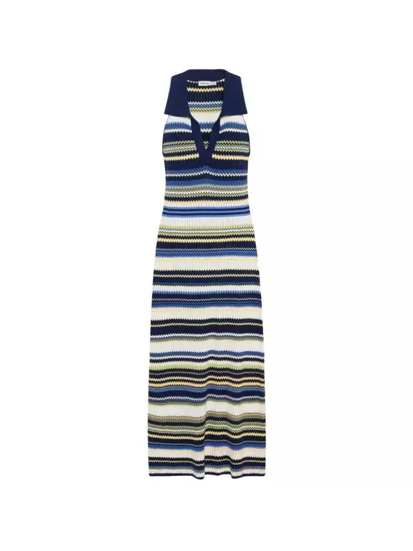Simkhai Kerrin Chevron-knit Midi Dress
