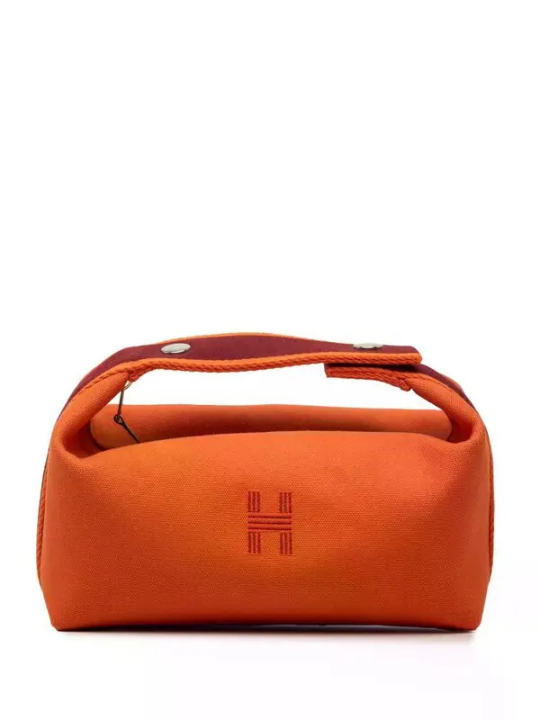 Hermès 2012-2026 Small Toile Bride A Brac Case Vanity Bag - Orange