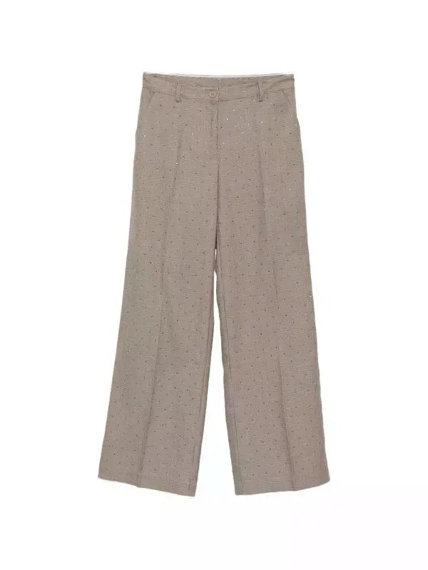 P.a.r.o.s.h Houndstooth-pattern Crystal-embellished Trousers